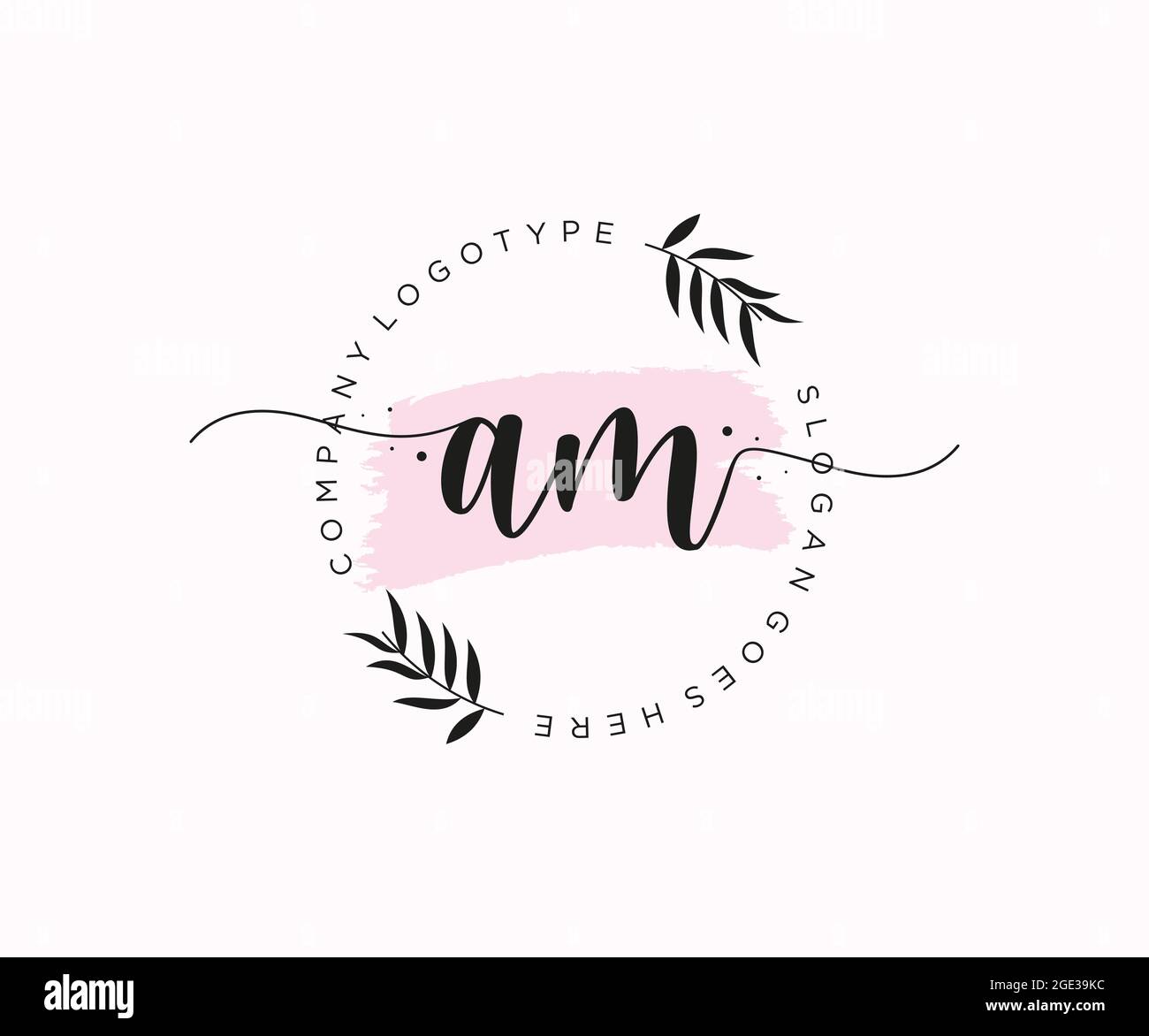 AM Feminine logo beauty monogram and elegant logo design, handwriting ...