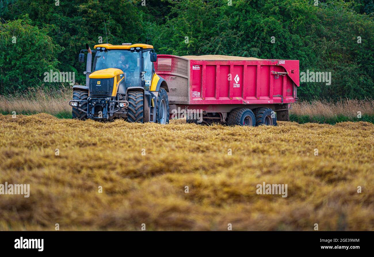 Caythorpe, Lincolnshire, UK – A Tractor and trailer carting the ...