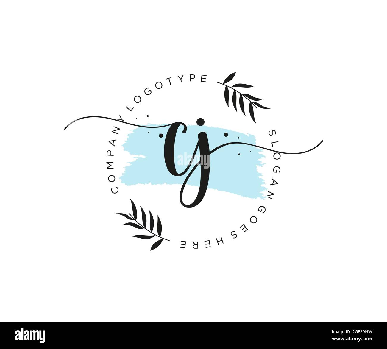 CJ Feminine logo beauty monogram and elegant logo design, handwriting ...