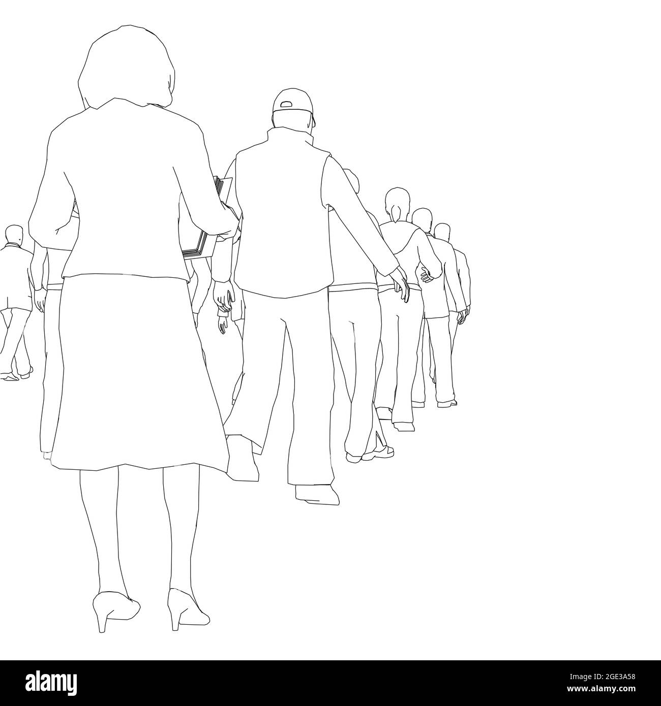 Queue friends Stock Vector Images - Alamy