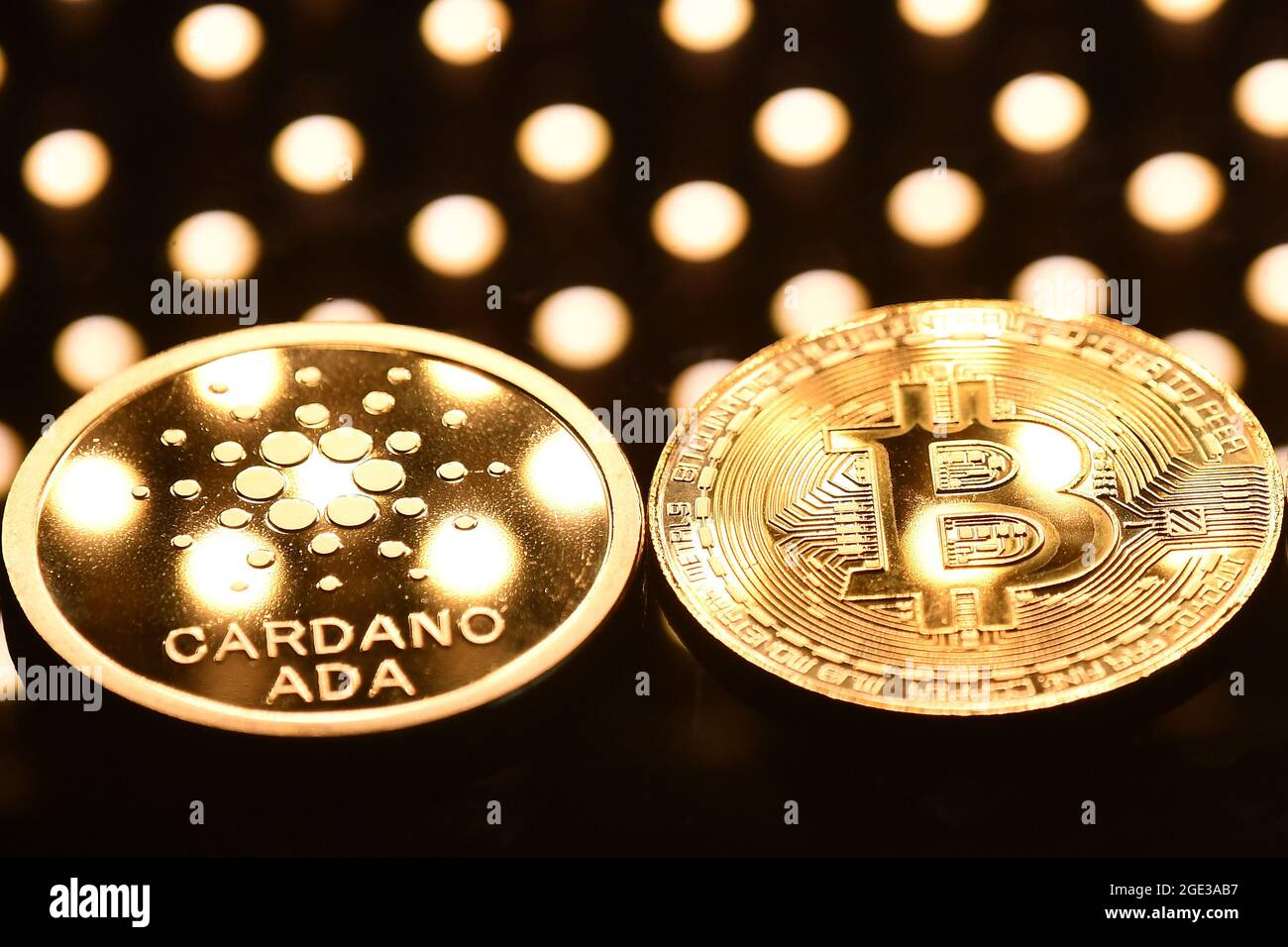 Cardano ADA and Bitcoin BTC photo illustration. London. August 2021 ...