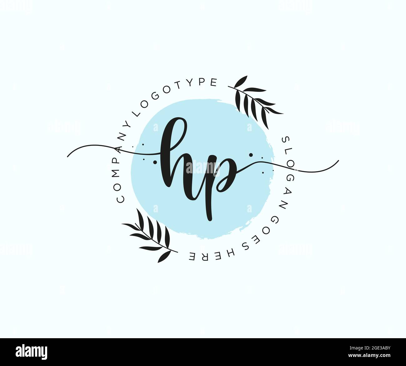 HP Feminine logo beauty monogram and elegant logo design, handwriting logo of initial signature ...