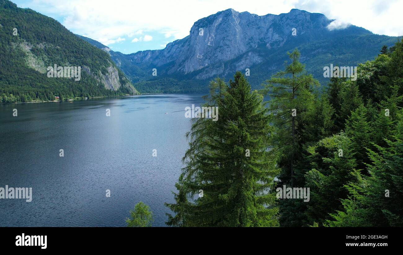 Lake Altaussee in Austria - aerial view Stock Photo - Alamy