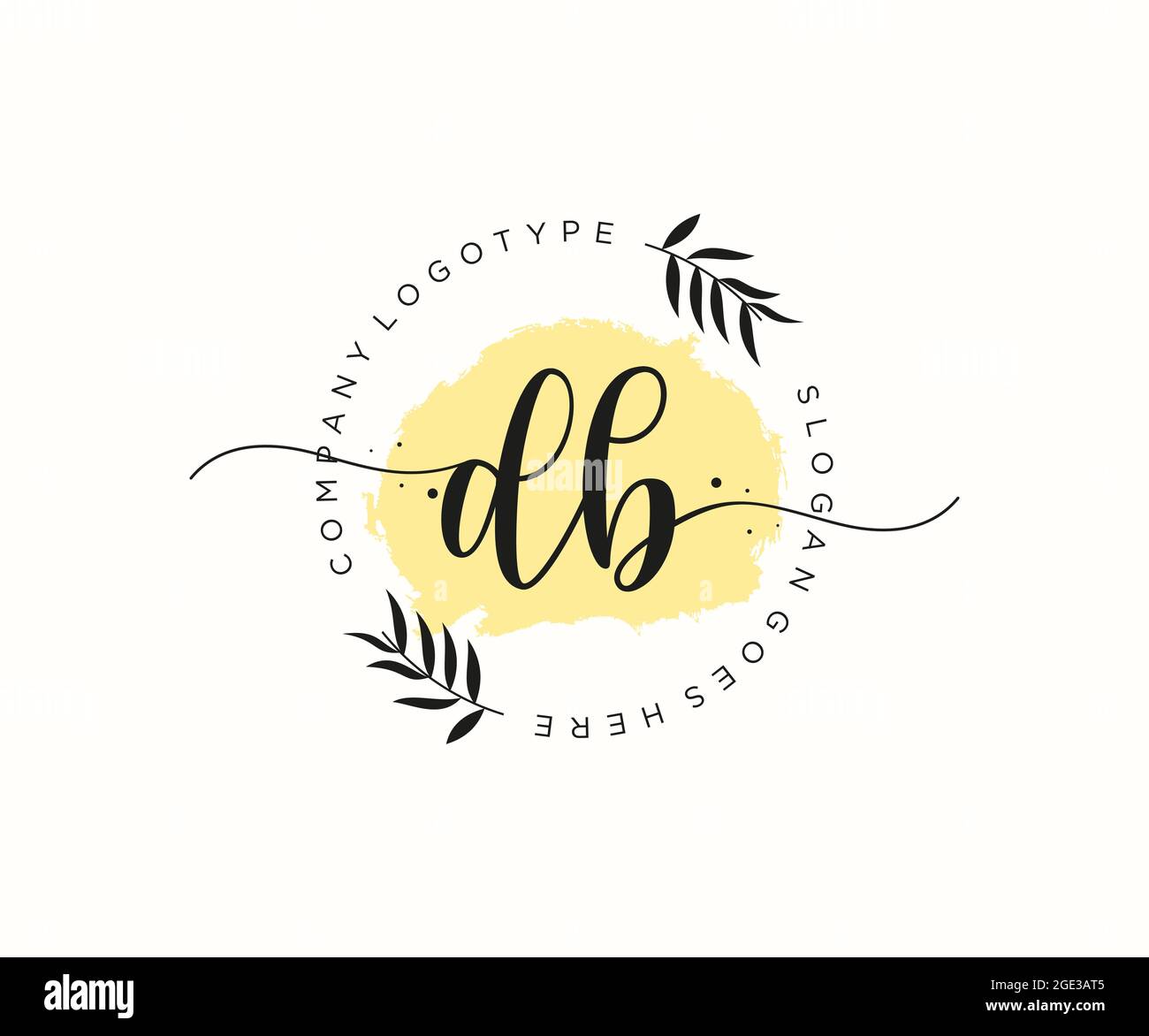 DB Feminine logo beauty monogram and elegant logo design, handwriting ...