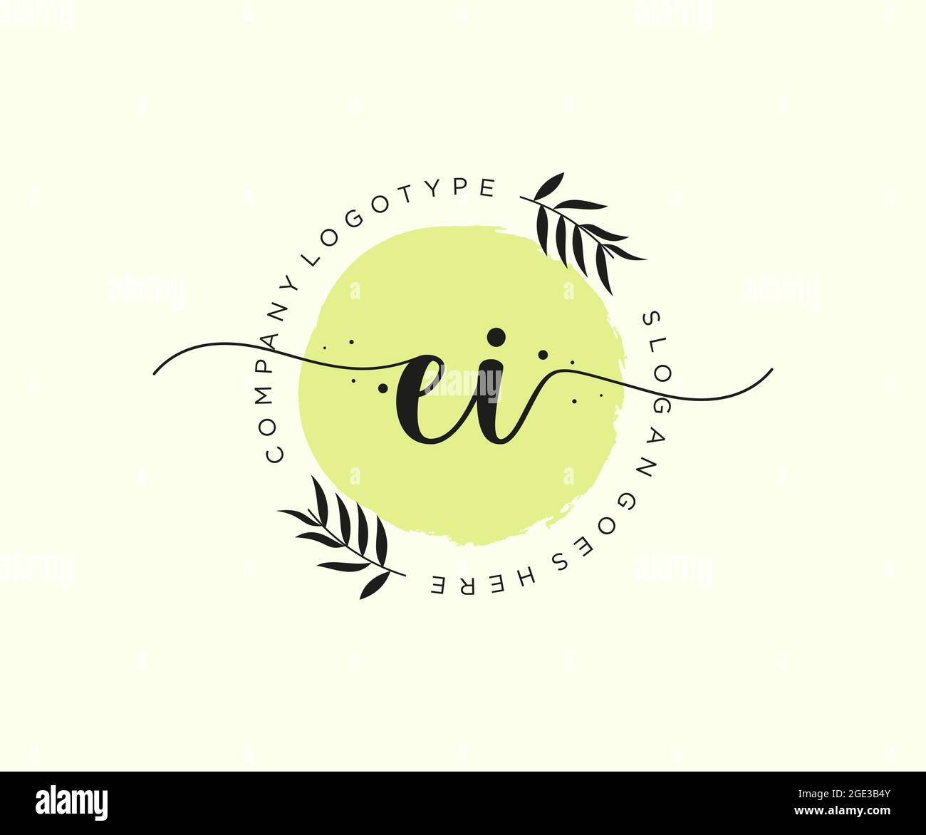 EI Feminine logo beauty monogram and elegant logo design, handwriting ...