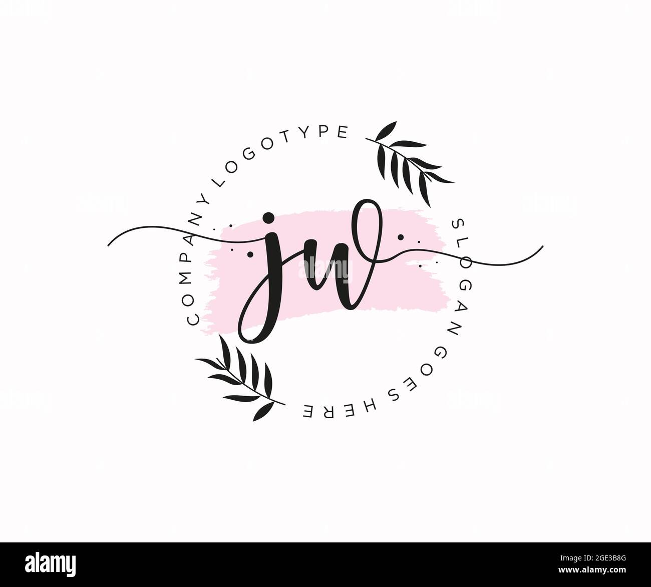 JW Feminine logo beauty monogram and elegant logo design, handwriting ...