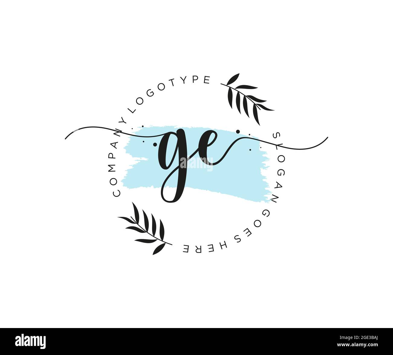 GE Feminine logo beauty monogram and elegant logo design, handwriting ...