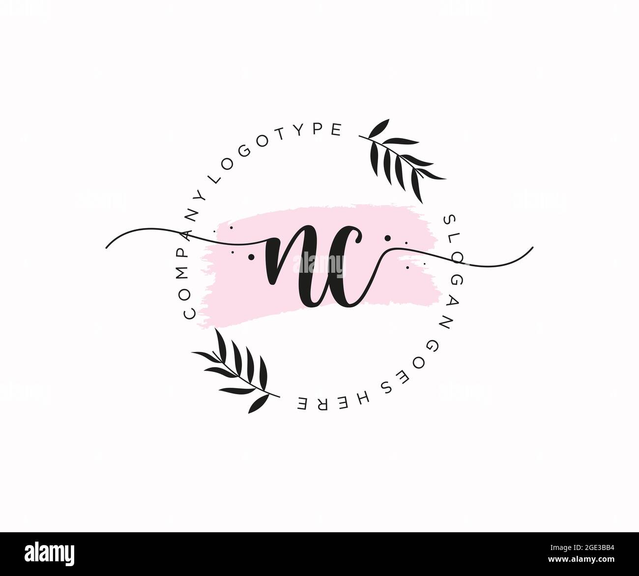 NC Feminine logo beauty monogram and elegant logo design, handwriting ...