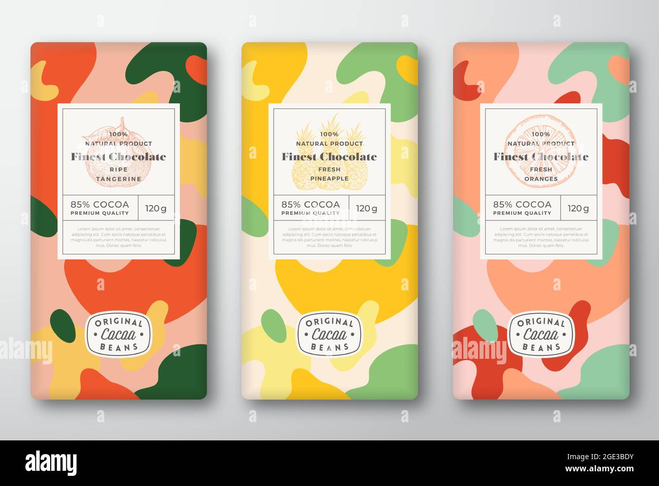 Chocolate Labels Set. Abstract Vector Packaging Design Layouts ...