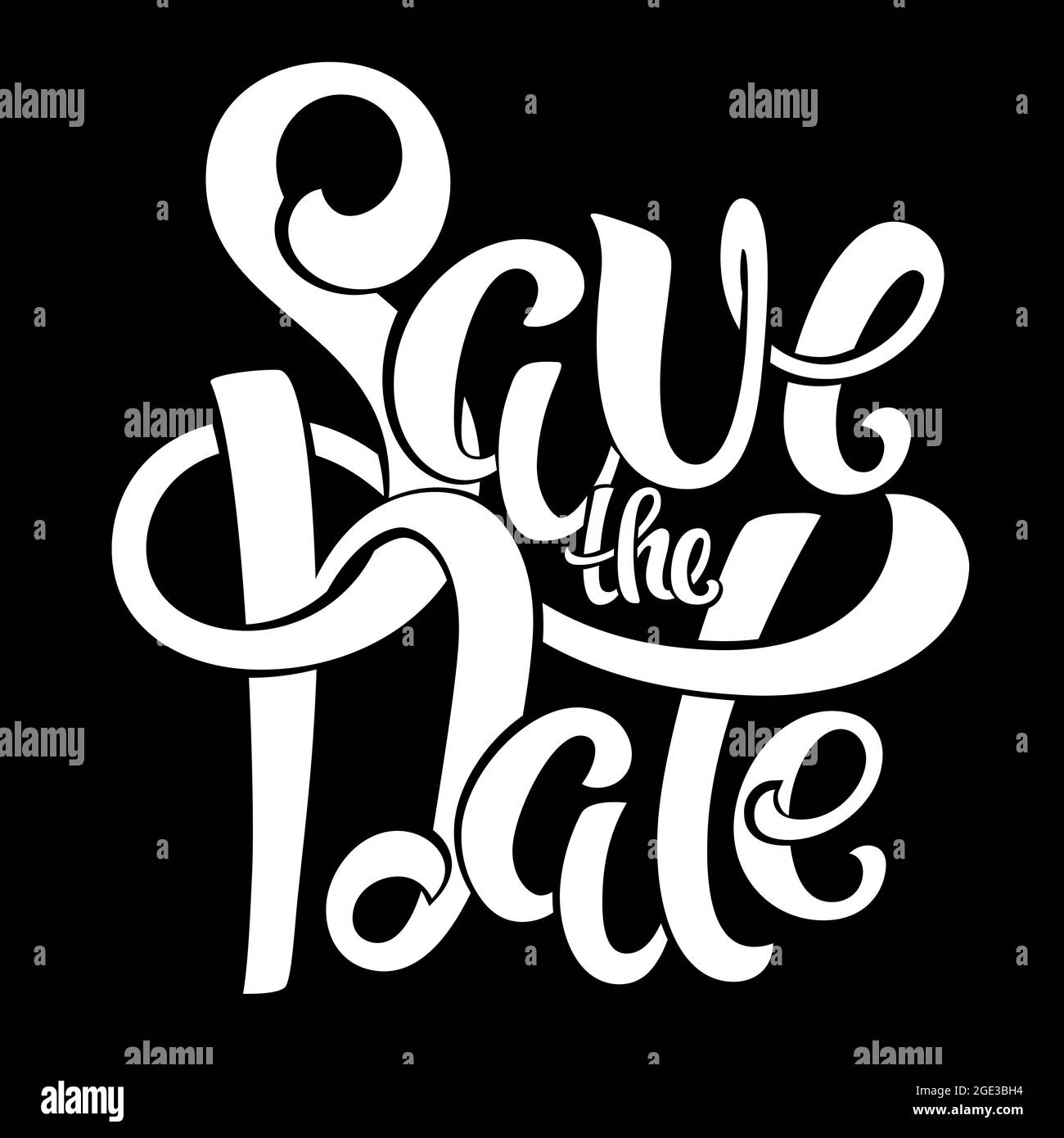 Save the date postcard. Wedding phrase. Modern calligraphy. Vector ...