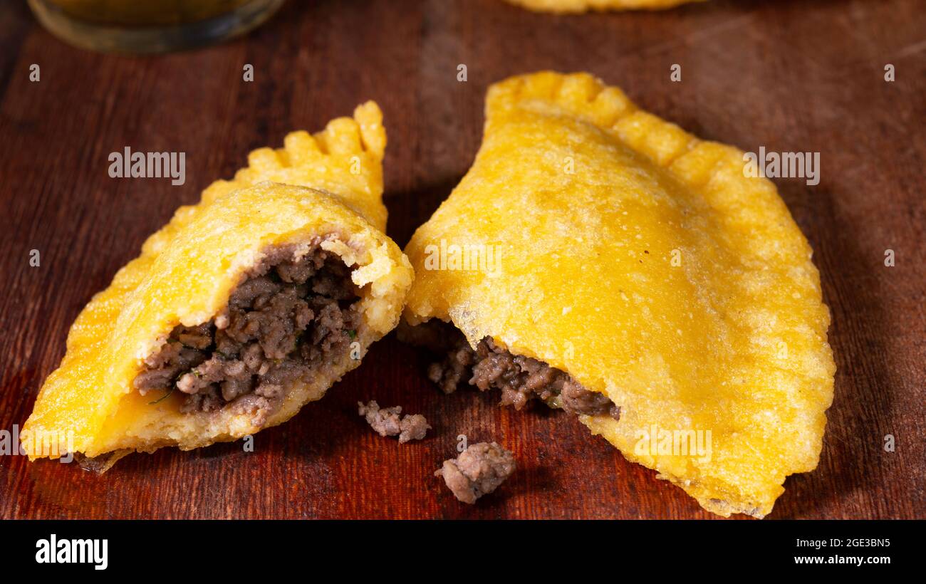corn pastry, pastelde angu, traditional Brazilian food Stock Photo - Alamy