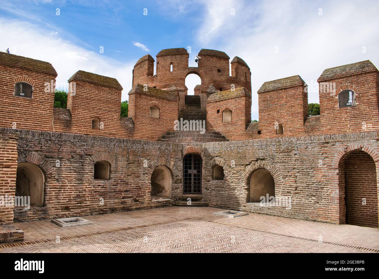 Spanish La Mota Medina castle from the inside under the clear sky Stock ...