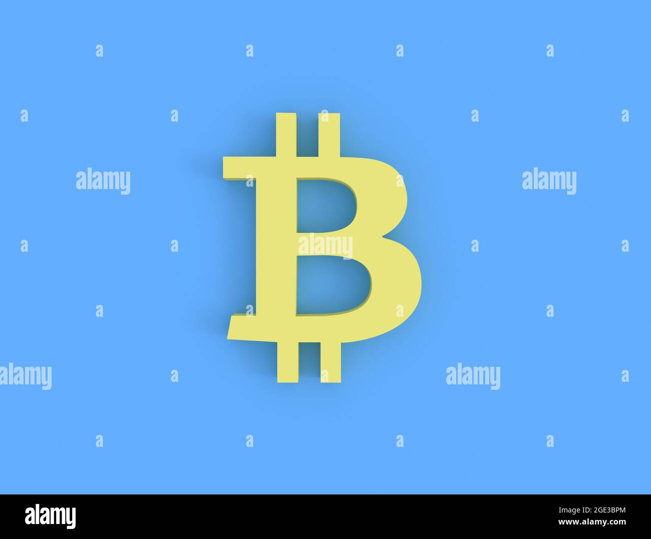 Bitcoin icon on a blue background. Cryptocurrency money sign. Digital ...