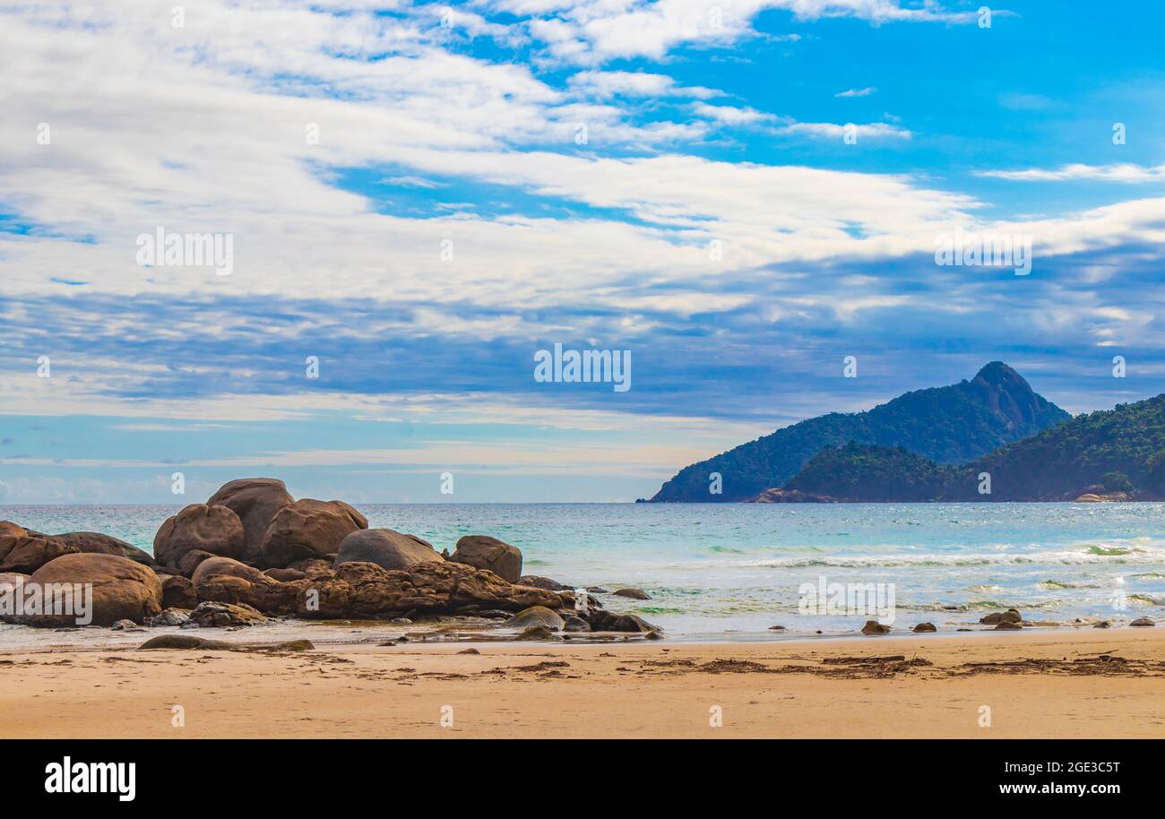 Amazing rock formations boulders on big tropical island Ilha Grande ...