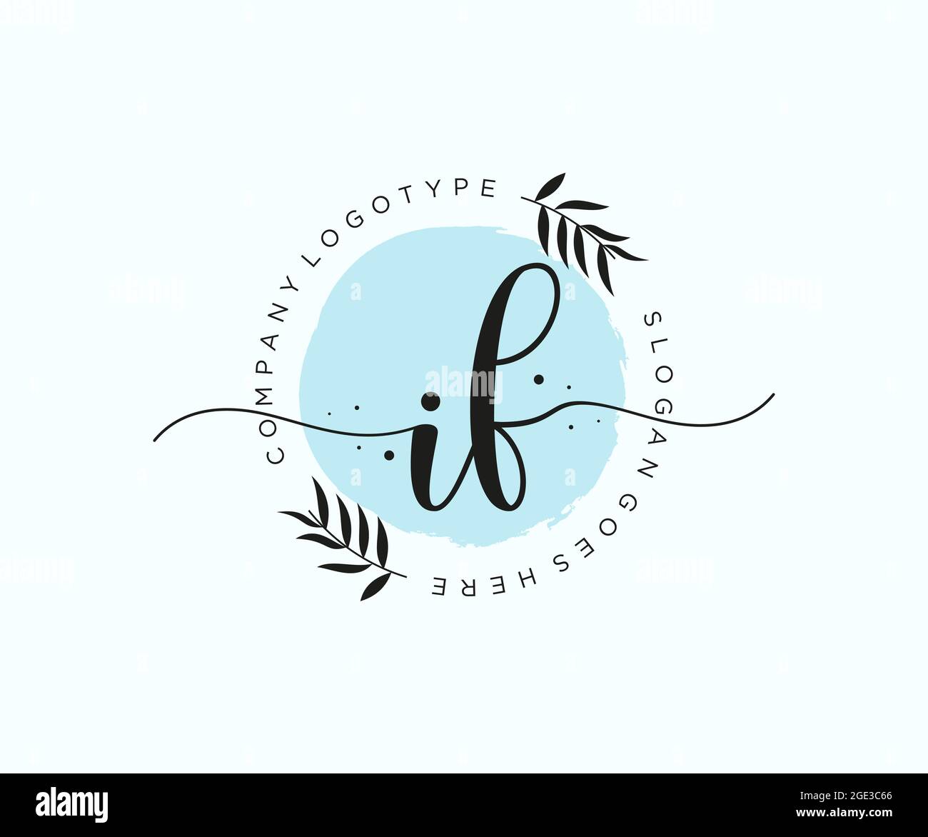 IF Feminine logo beauty monogram and elegant logo design, handwriting ...