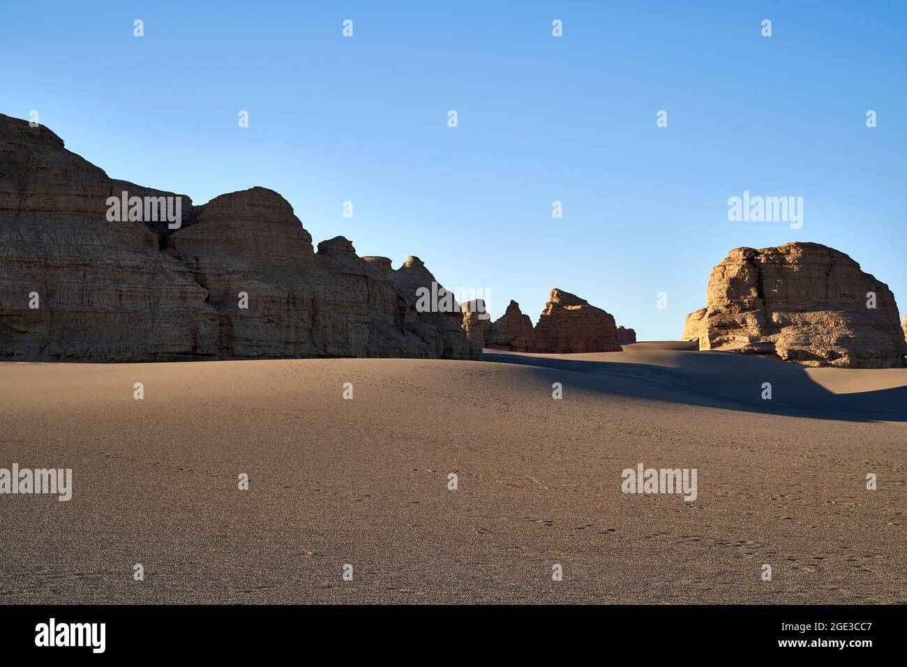 landscape of yardang landforms in national geological park near ...
