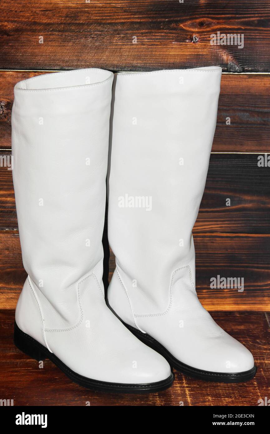 Leather boots background home hi-res stock photography and images - Alamy