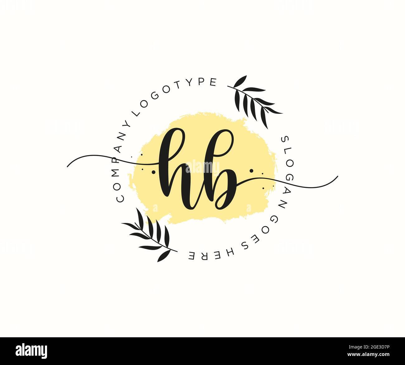 HB Feminine logo beauty monogram and elegant logo design, handwriting ...