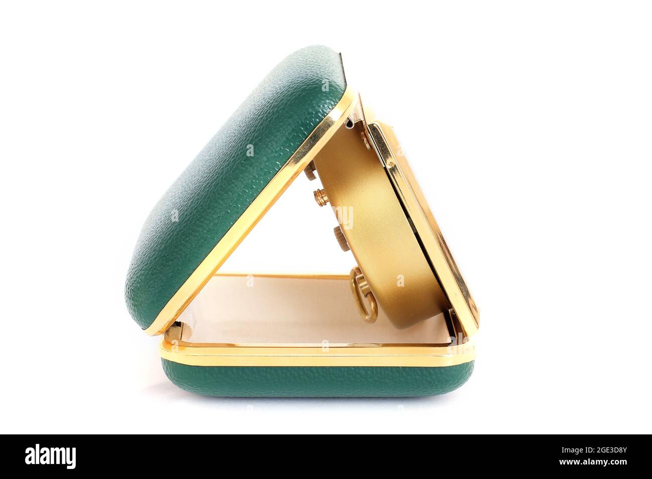 Old retro travel clock on a white background Stock Photo - Alamy