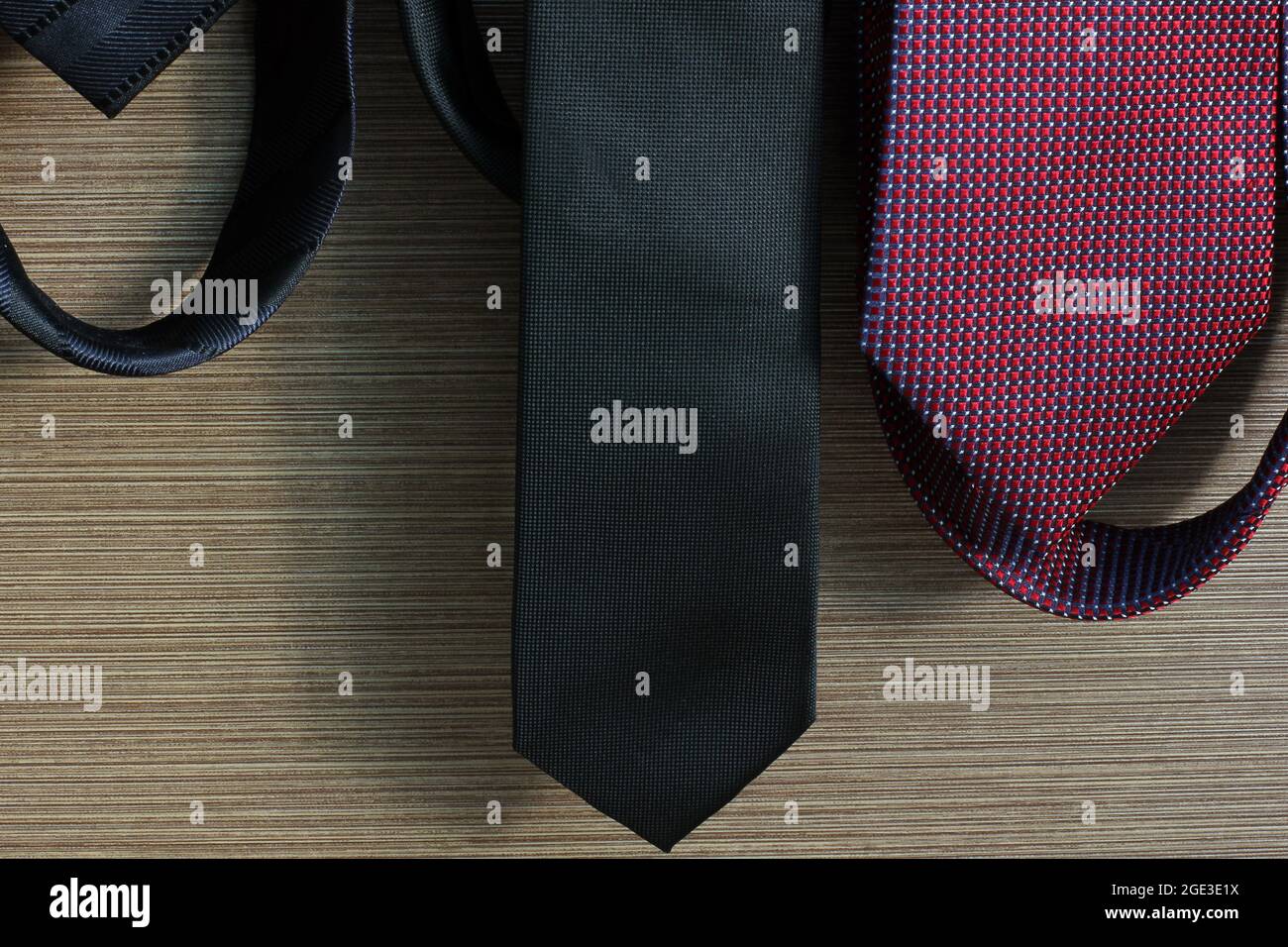 Ties close up. Black tie. Burgundy tie Stock Photo - Alamy