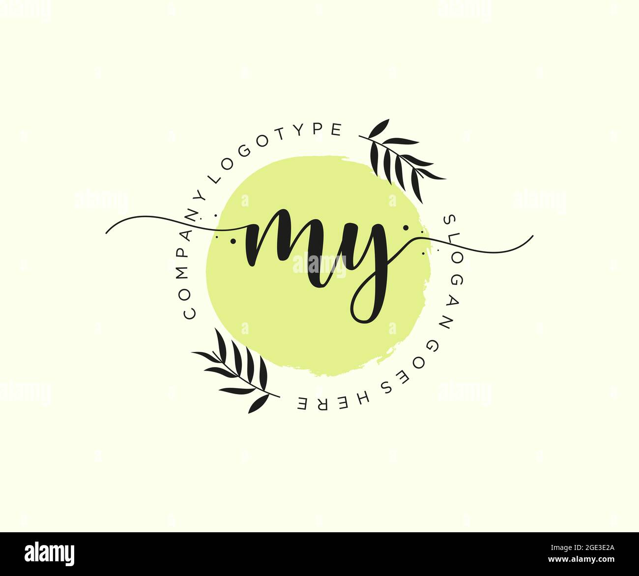 MY Feminine logo beauty monogram and elegant logo design, handwriting ...