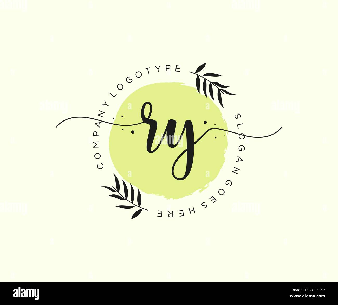 RY Feminine logo beauty monogram and elegant logo design, handwriting ...