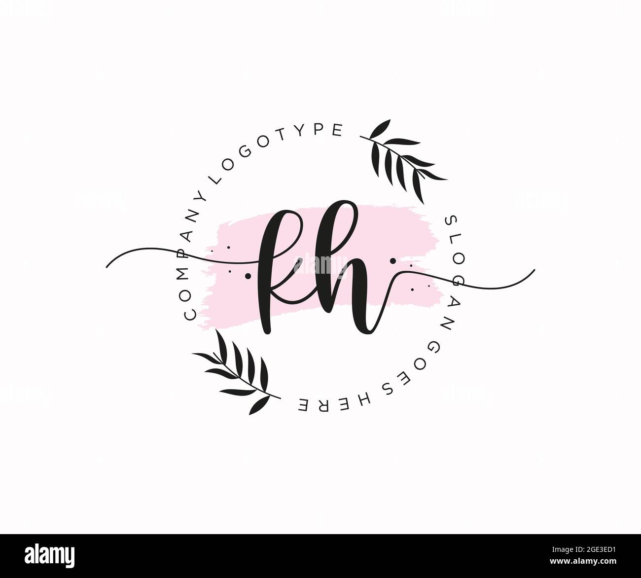 KH Feminine logo beauty monogram and elegant logo design, handwriting logo of initial signature ...