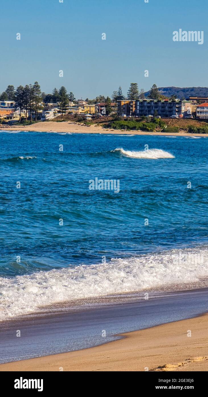 Empty white sand beach under the blue clear sky Stock Photo - Alamy
