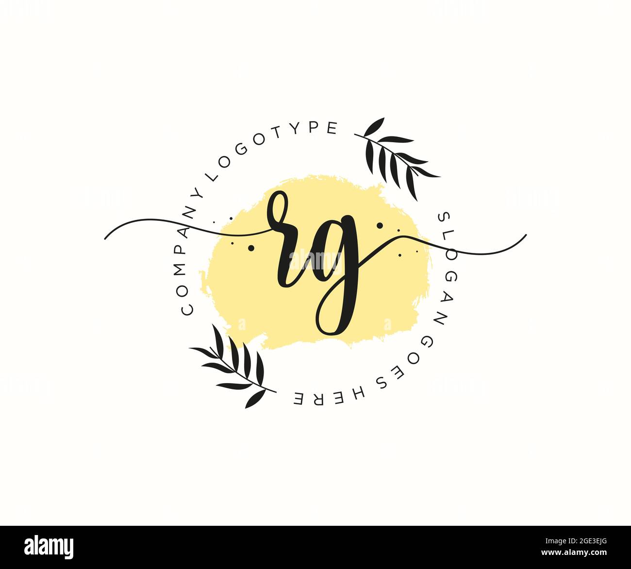 RG Feminine logo beauty monogram and elegant logo design, handwriting ...