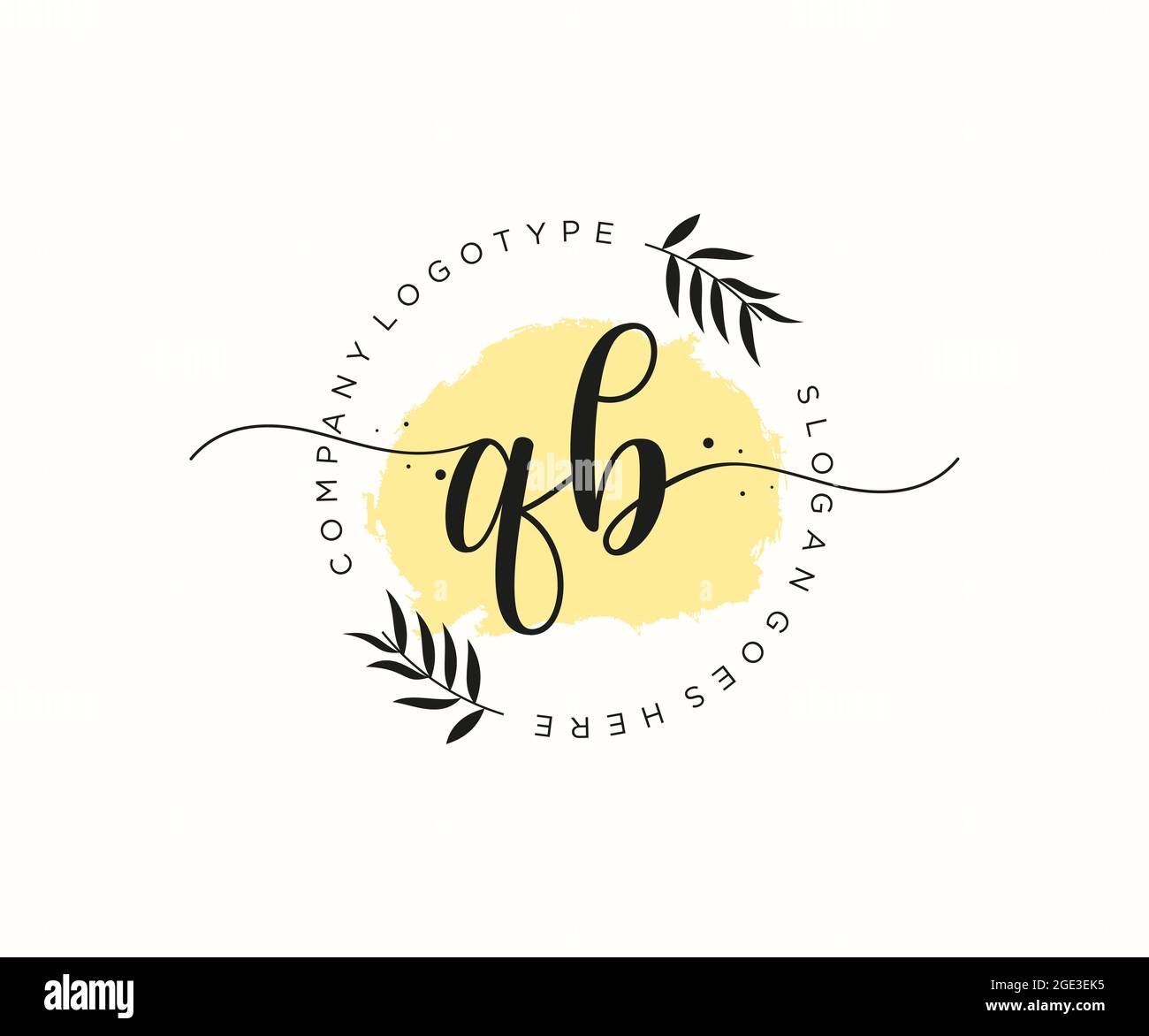 QB Feminine logo beauty monogram and elegant logo design, handwriting ...