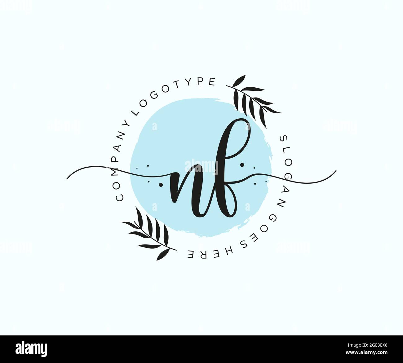 NF Feminine logo beauty monogram and elegant logo design, handwriting ...