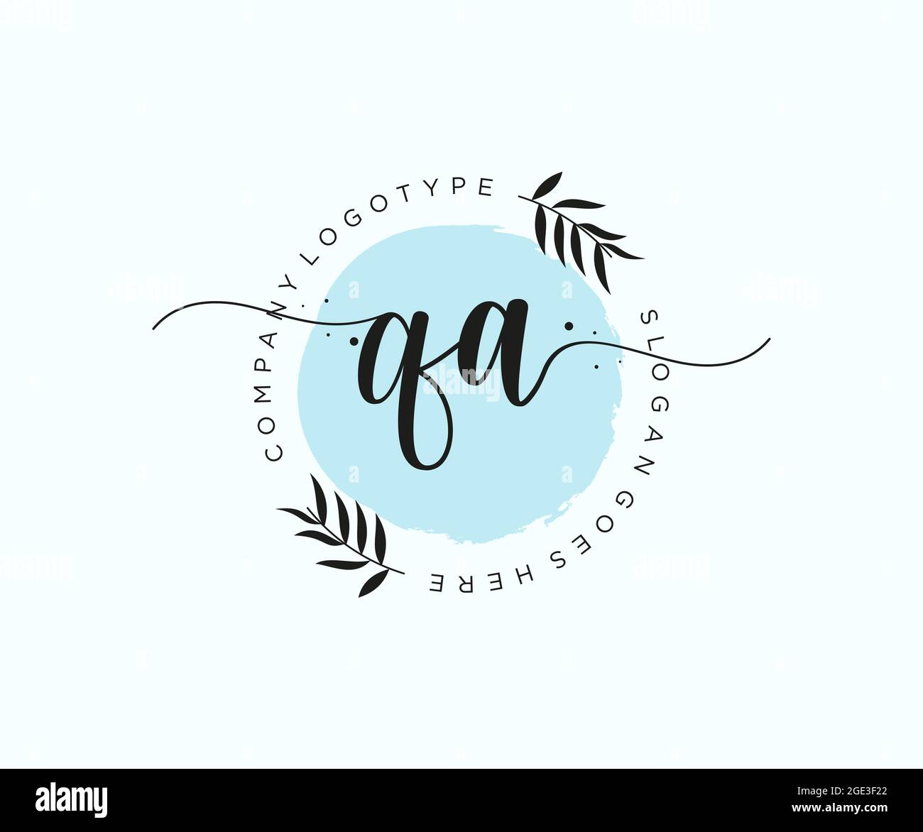 QA Feminine logo beauty monogram and elegant logo design, handwriting logo of initial signature ...