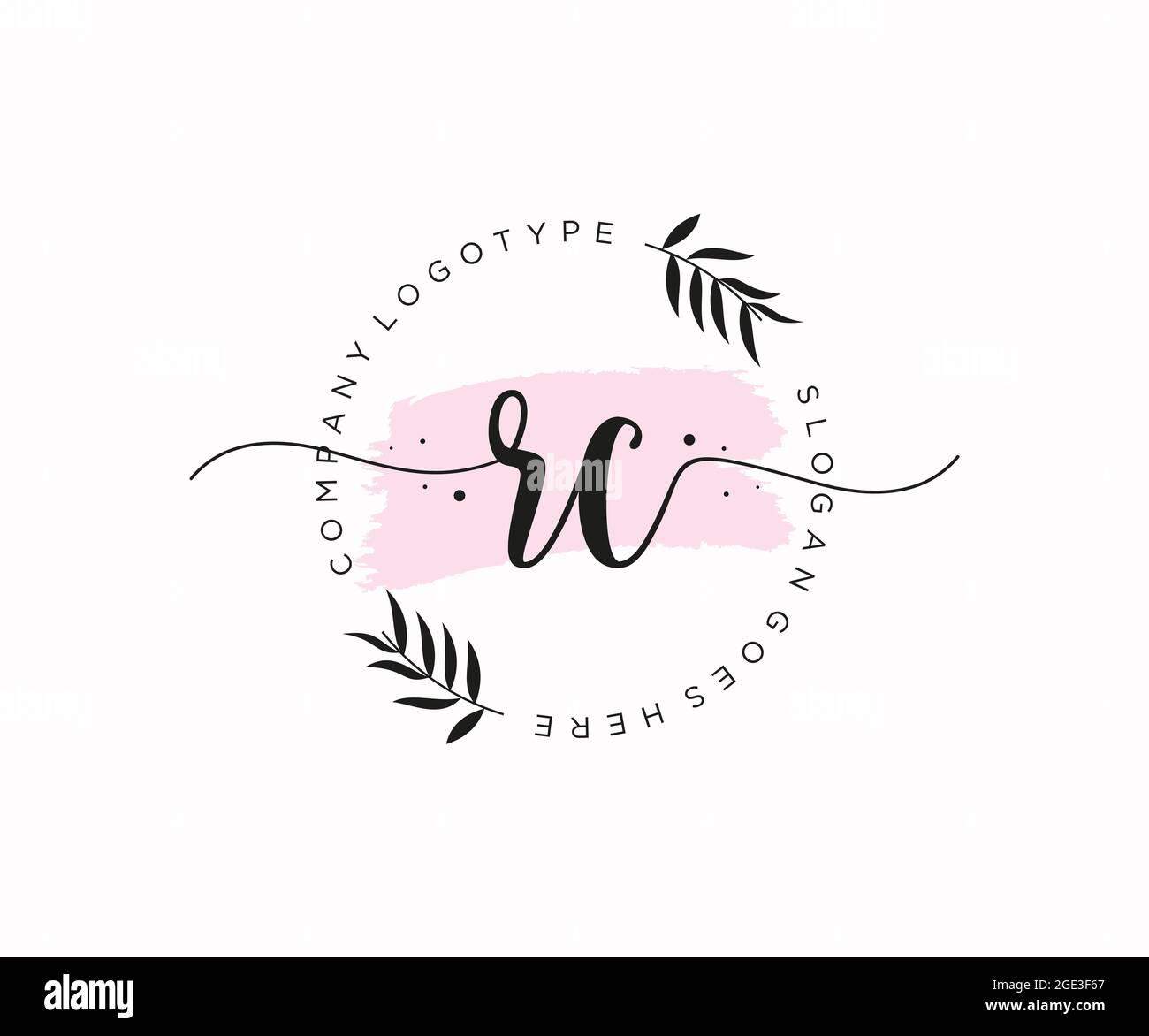 RC Feminine logo beauty monogram and elegant logo design, handwriting ...