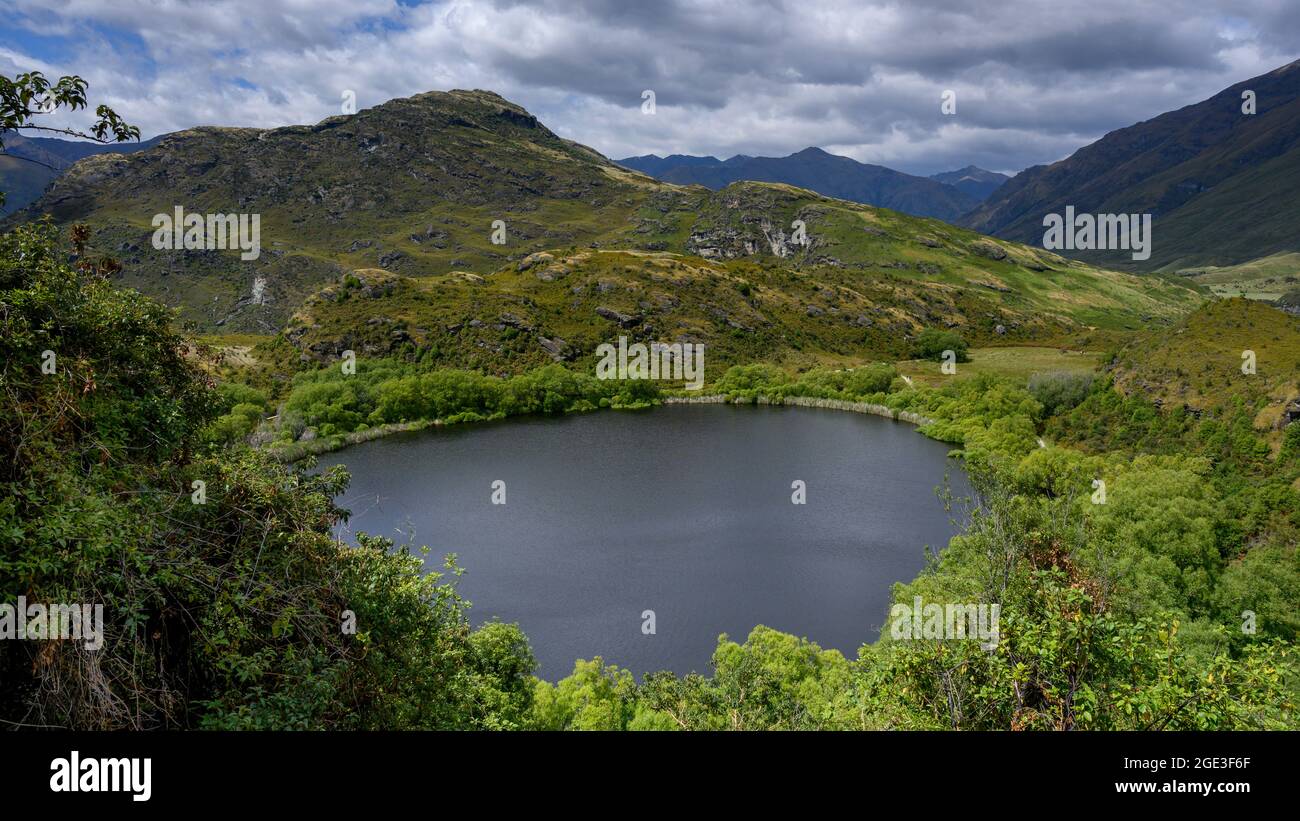 View of lake, Diamond Lake, Diamond Lake Conservation Area, Wanaka ...
