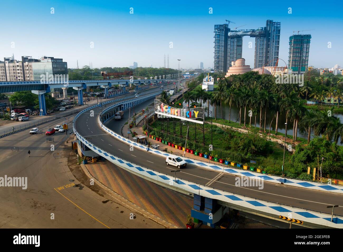 Kolkata, West Bengal, India - January 1st 2016 : Parama Island flyover ...