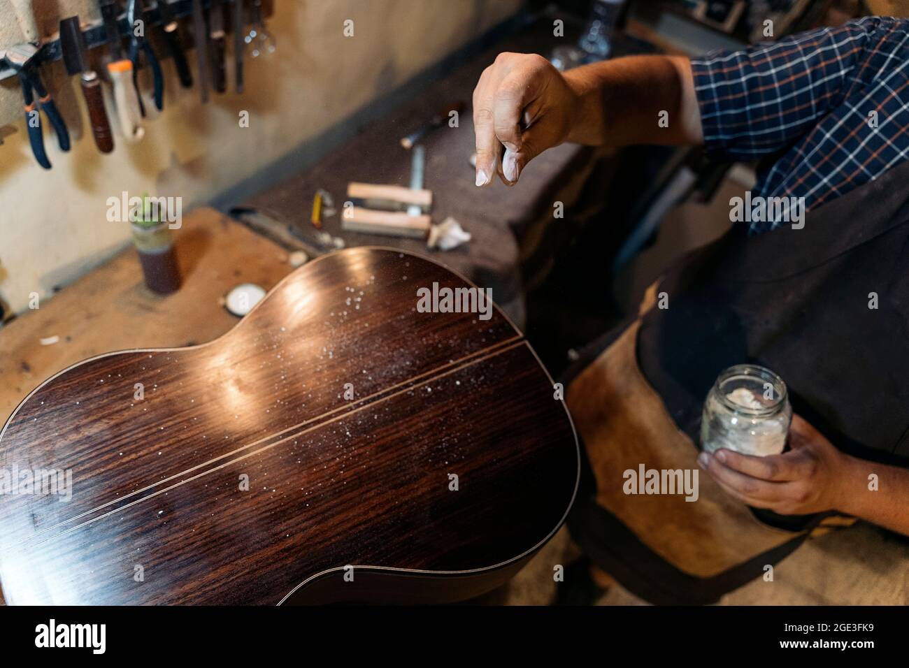 Luthier making top guitar using hi-res stock photography and images - Alamy