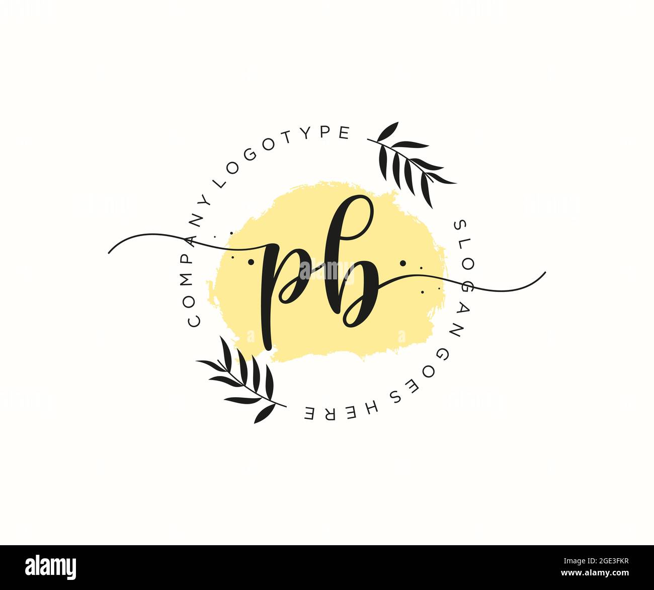 PB Feminine logo beauty monogram and elegant logo design, handwriting ...