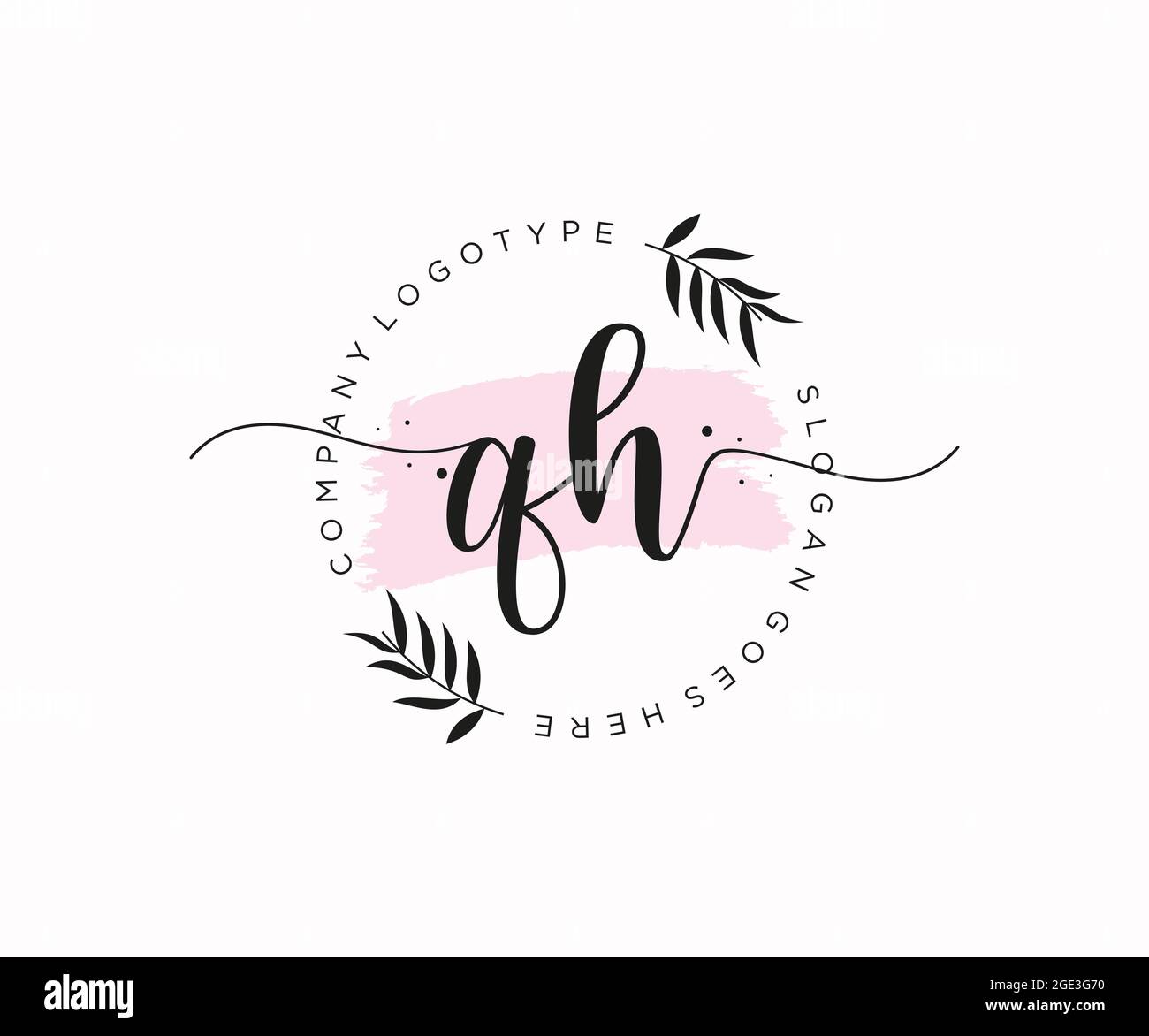 QH Feminine logo beauty monogram and elegant logo design, handwriting ...