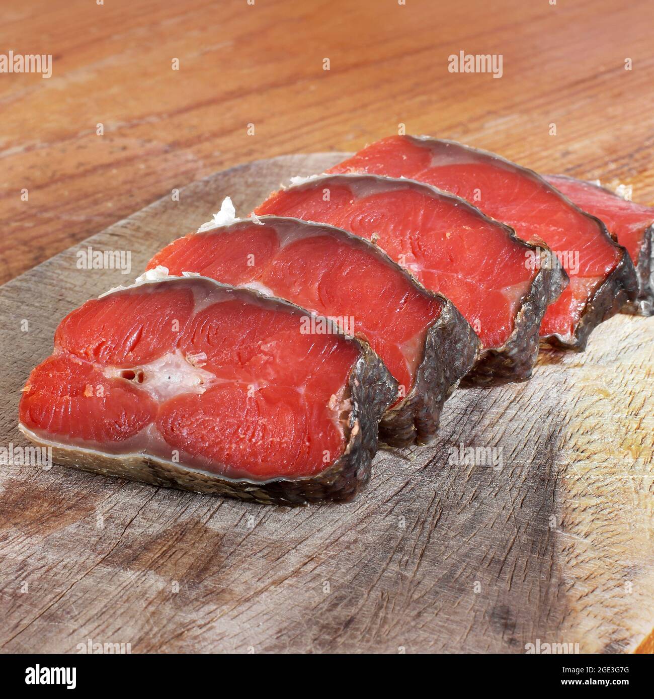 Closeup sliced salmon slices red hi-res stock photography and images ...