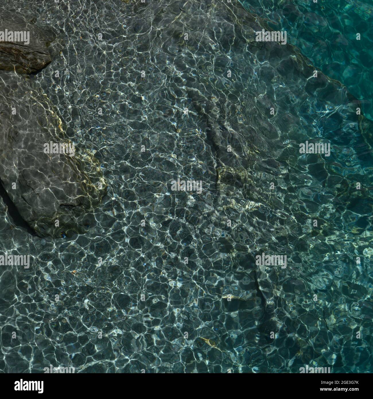 Water flowing through rocks, Mt. Aspiring National Park, Makarora ...