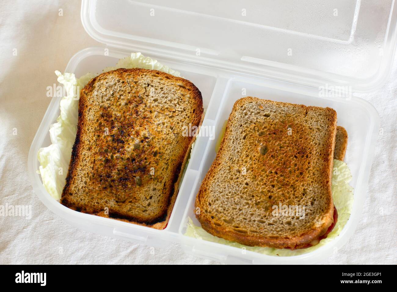 Sandwiches in a sandwich box. Homemade food Stock Photo - Alamy