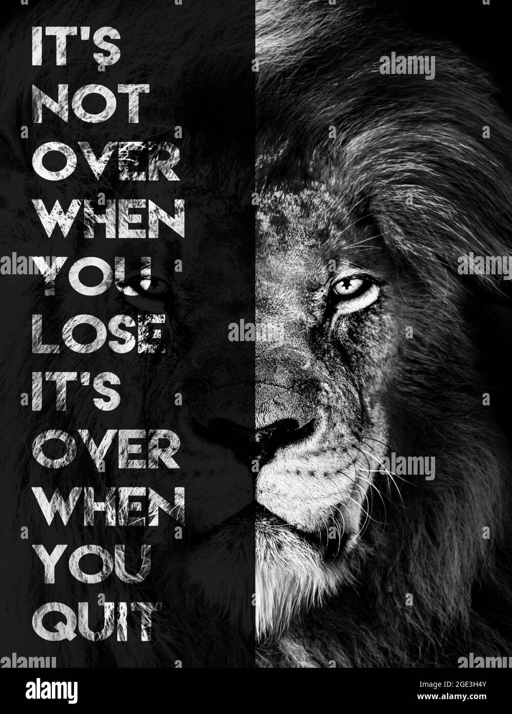 Inspirational Motivational quote , it's not over when you lose it's ...