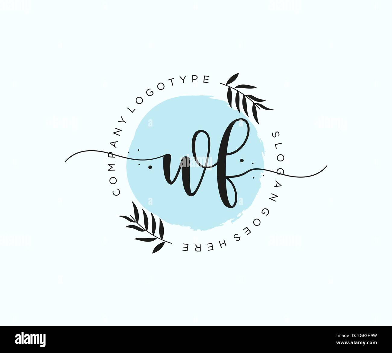 WF Feminine logo beauty monogram and elegant logo design, handwriting ...