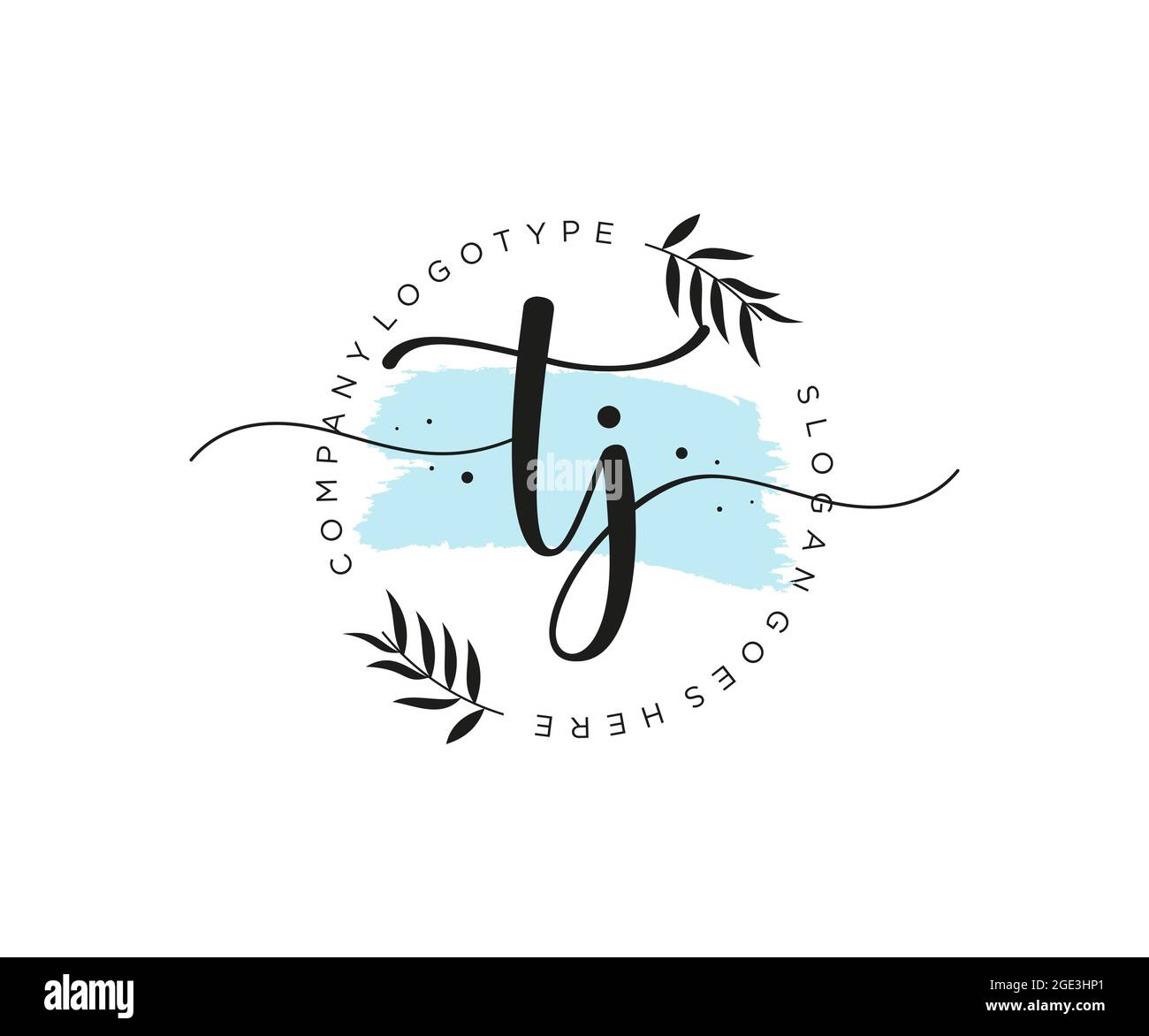TJ Feminine logo beauty monogram and elegant logo design, handwriting ...