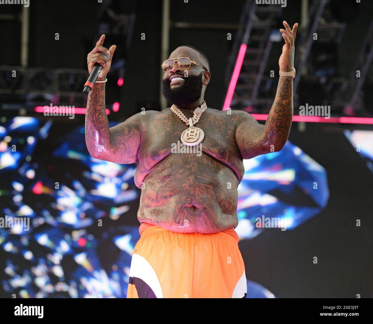 Miami - FL - 20210725 Rick Ross and Lil Tjay performs during Rolling ...