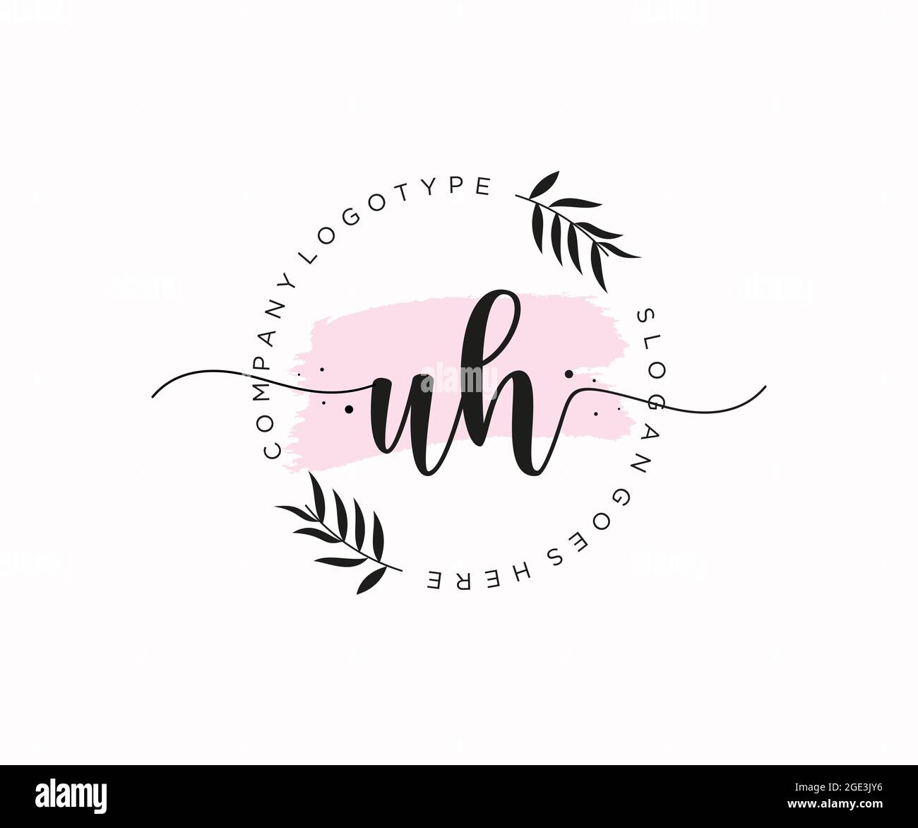 UH Feminine logo beauty monogram and elegant logo design, handwriting ...