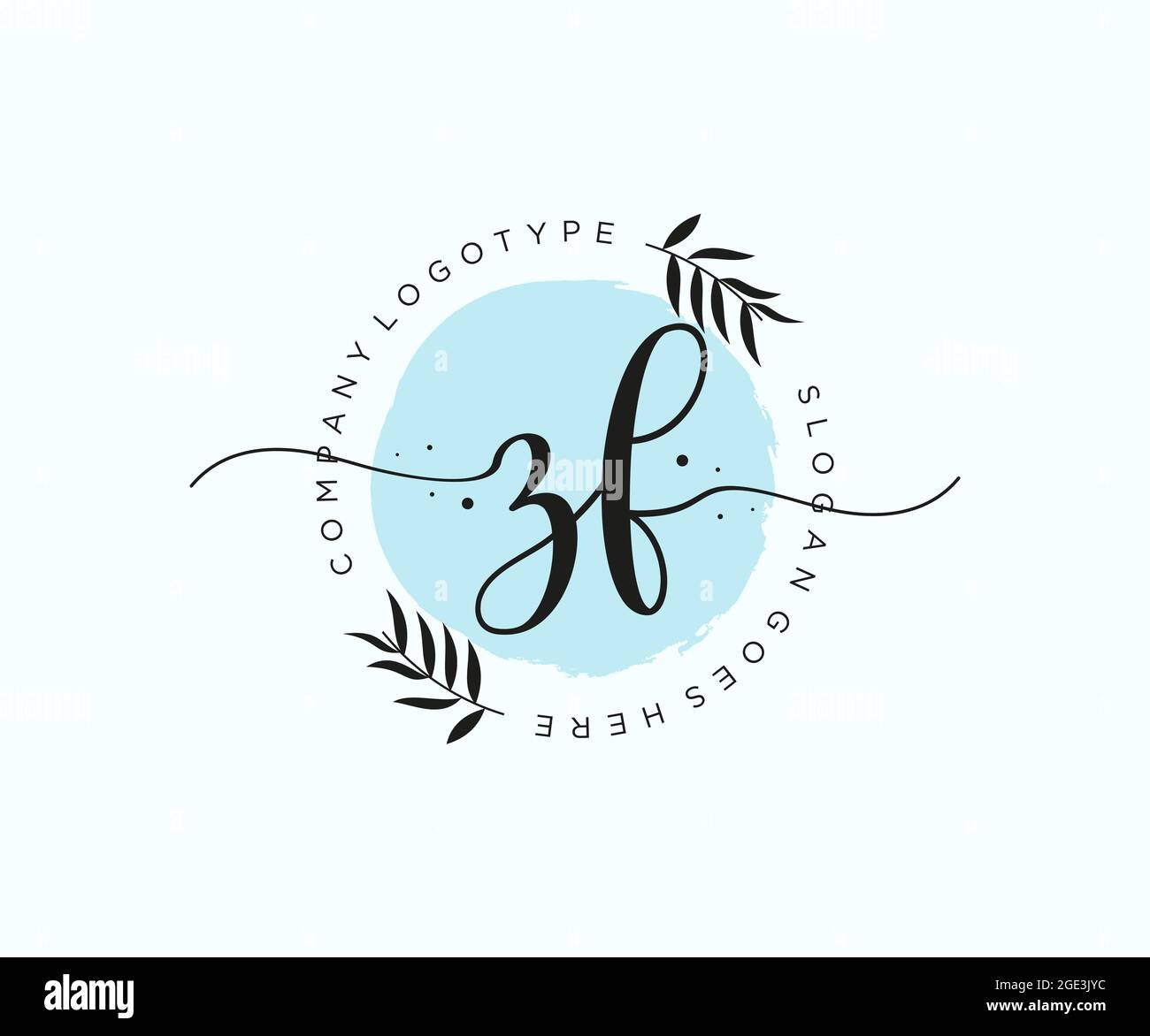 ZF Feminine logo beauty monogram and elegant logo design, handwriting ...