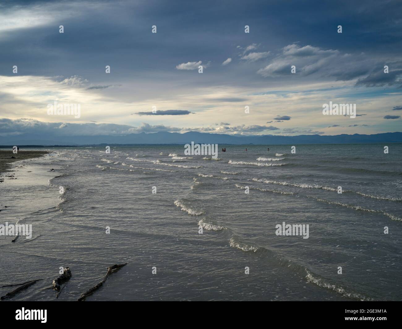 Waves on beach, Tahunanui Beach, Nelson, South Island, New Zealand ...