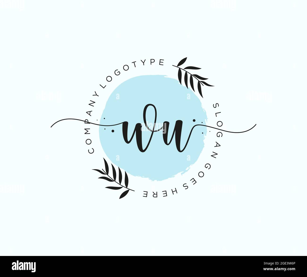WU Feminine logo beauty monogram and elegant logo design, handwriting ...