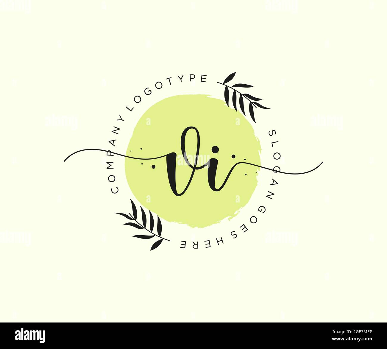 VI Feminine logo beauty monogram and elegant logo design, handwriting ...